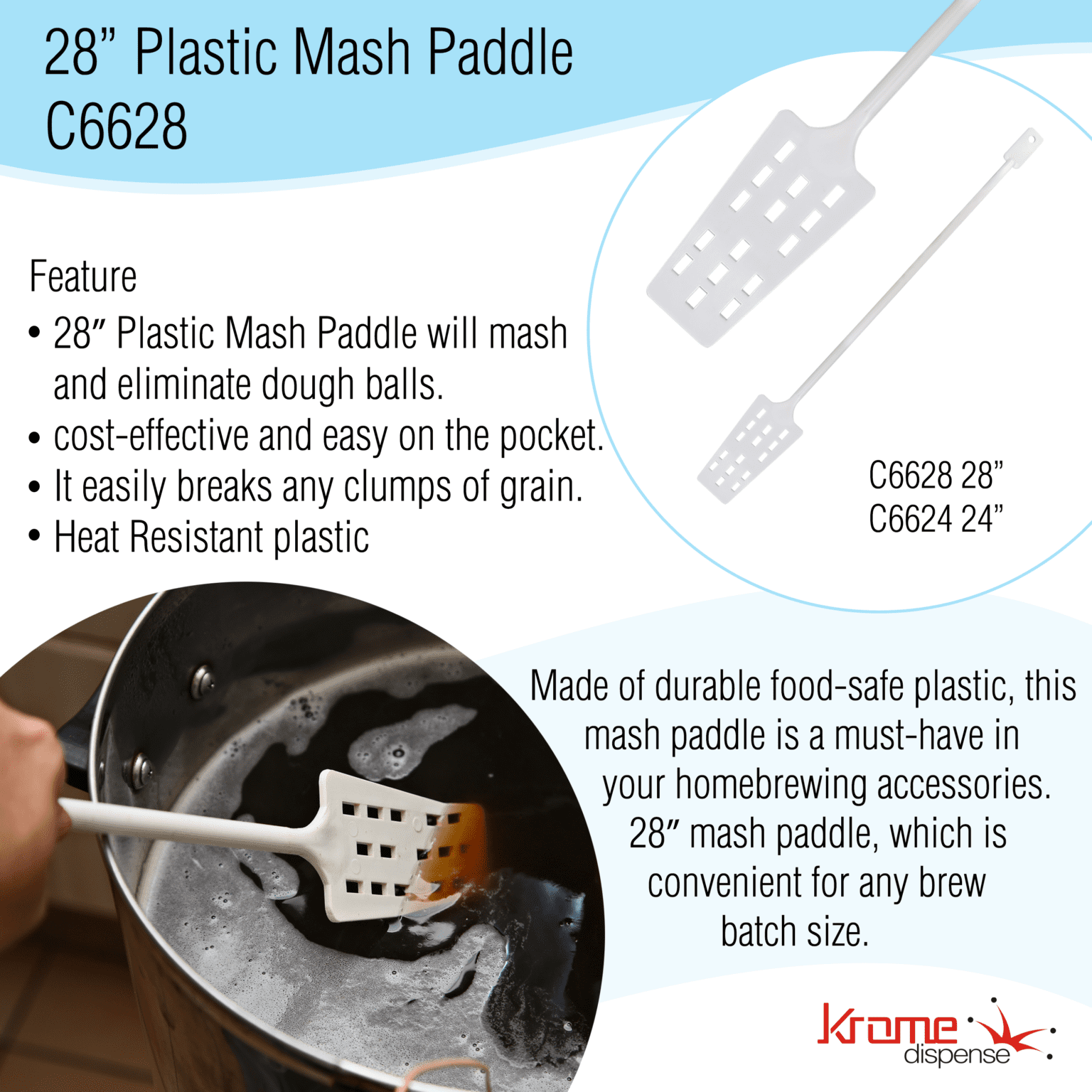 28" Plastic Mash Paddle