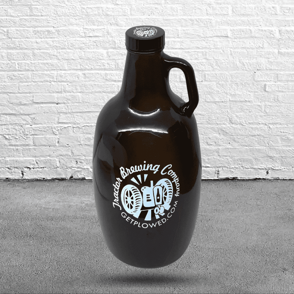Glass Beer Growler With Handle and Cap