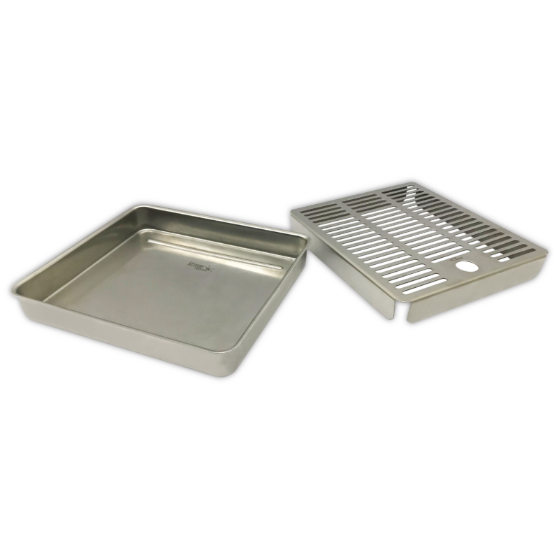 Over Counter Drip Tray/Recessed Brushed | Flanged Flush Mount