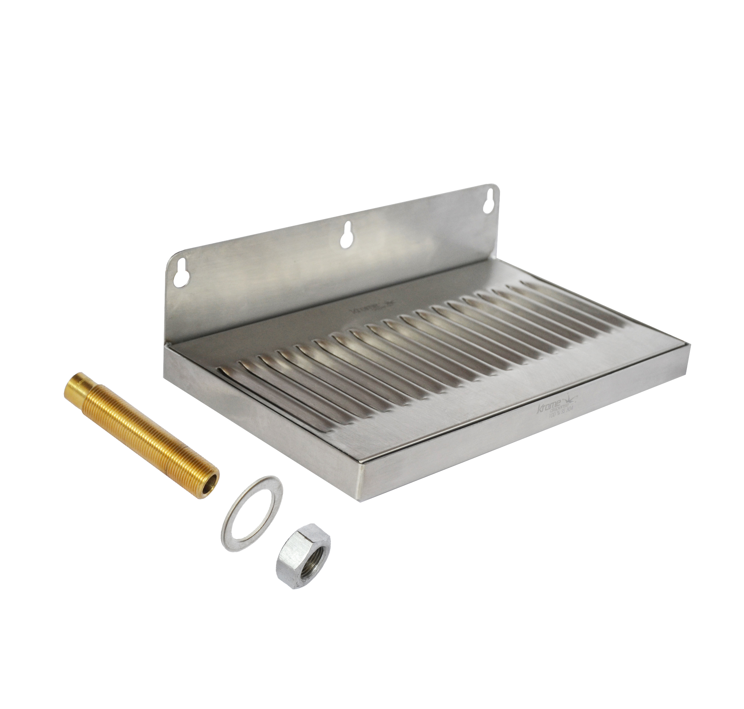 10″ x 6″ Wall Mount Drip Tray – Brushed Stainless – With Drain