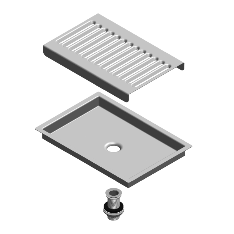 Flanged Mount Drip Tray– Brushed Stainless | Bar objects