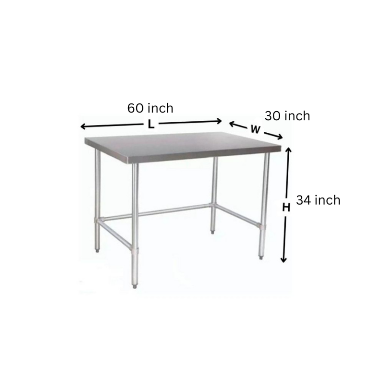 30″ x 60″ Stainless Steel Work Table Premium Series - Bar Objects